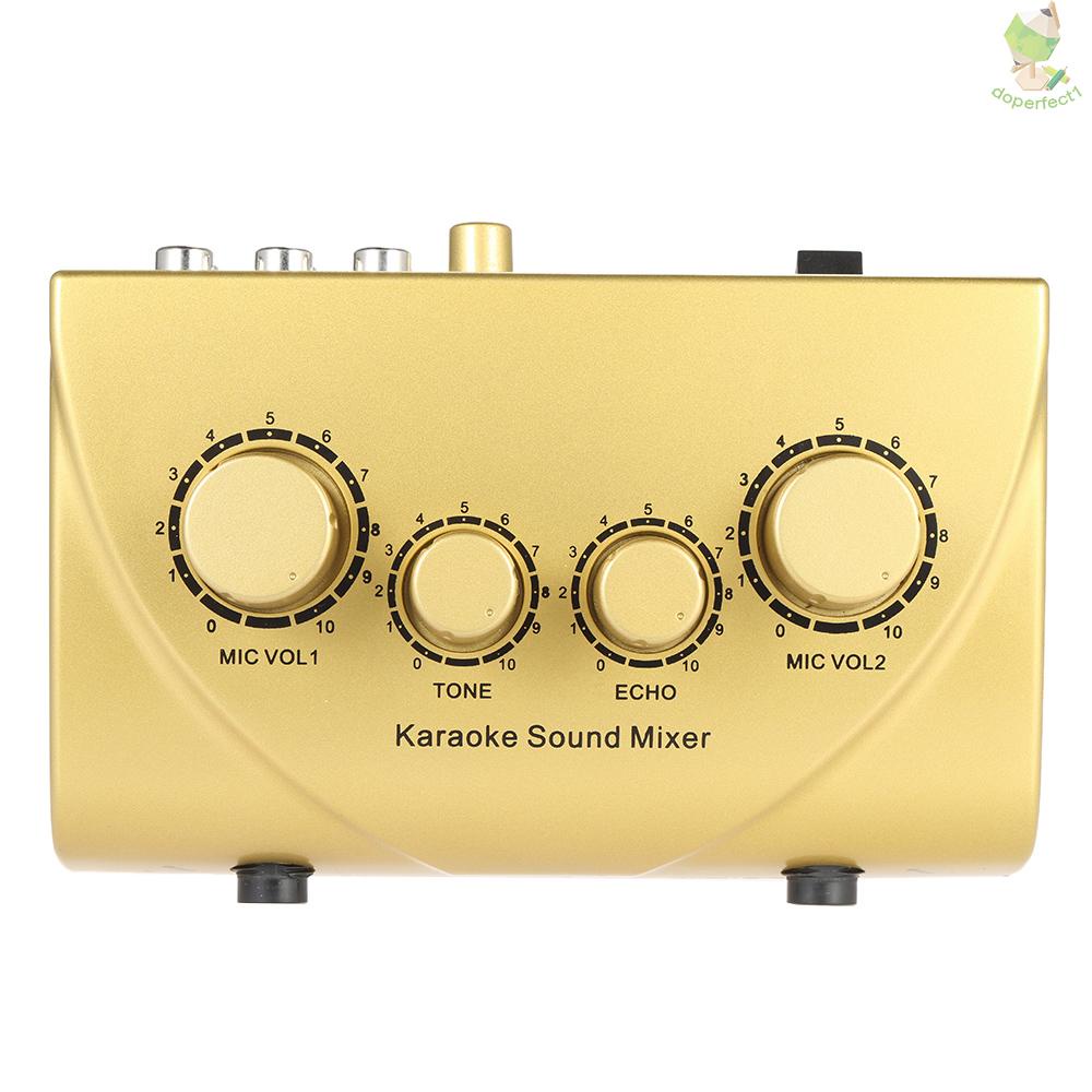 Karaoke Sound Mixer Dual Mic Inputs With Cable | Shopee Thailand