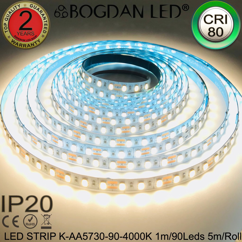 LED STRIP K-AA5730-90-4000K DC-12V 23W/1M IP20 ยี่ห้อBOGDAN LED แอลอีดี ...