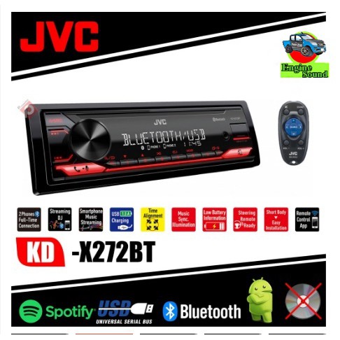 MP JVC KD-X272 NEW MODEL 2020 ราคา2,349 บาท เครื่องเสียงวิทยุรถยนต์เจวีซี เล่นUSB BLUETOOTH FM ...