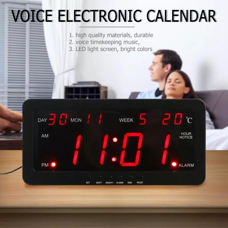 Caixing นาฬิกาดิจิตอล LED DIGITAL CLOCK แบบแขวนผนัง รุ่น CX-2158 ...