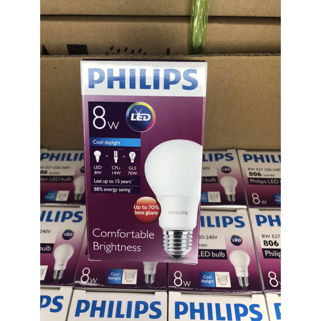 หลอดไฟ LED 8W Philips แสงขาว (Day light) E27 | Shopee Thailand