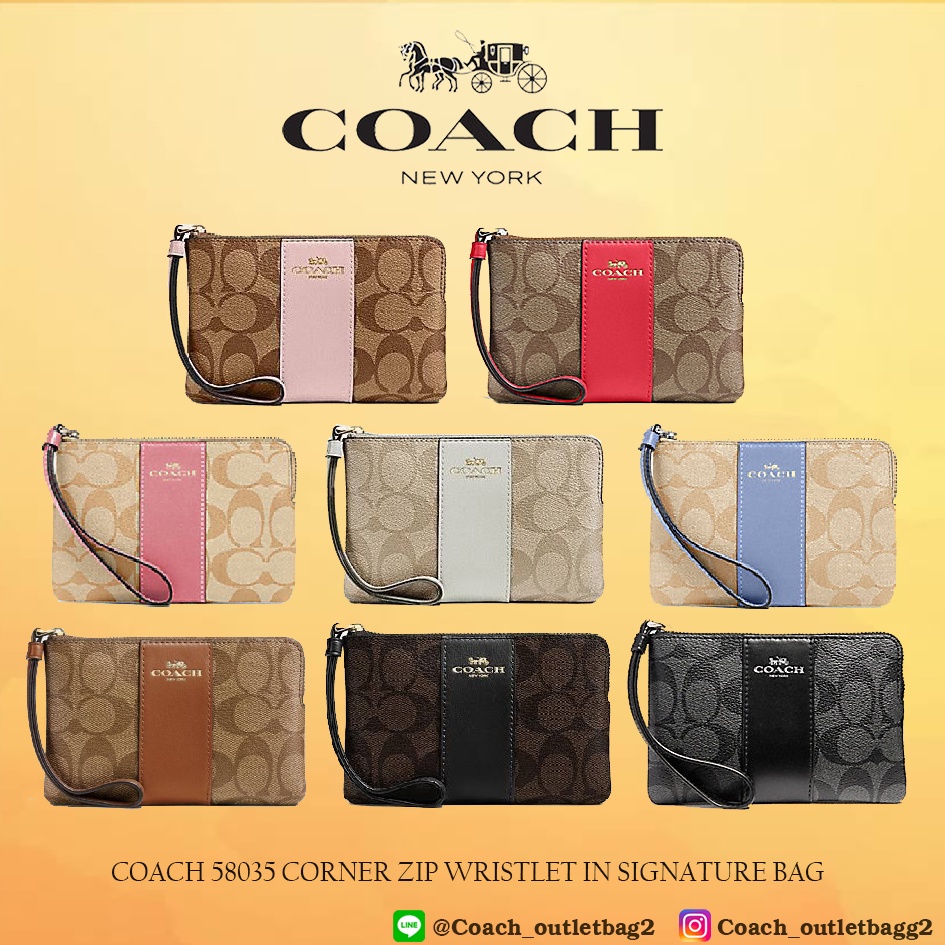 COACH 58035 CORNER ZIP WRISTLET | Shopee Thailand