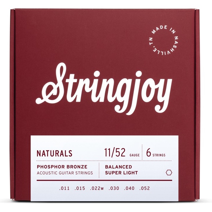 Stringjoy Naturals 11/52 Phosphor Bronze Acoustic Guitar Strings สาย ...