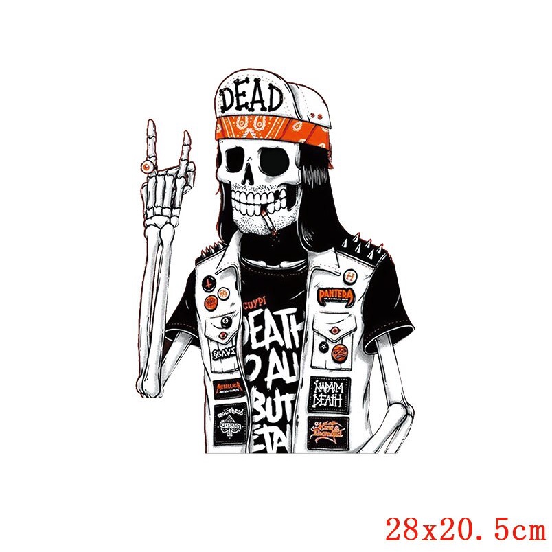 ตัวรีดติดเสื้อ F.8 Punk Rock, Motorcycle Ride or Die. รีดง่ายแผ่นฟิมล์ ...