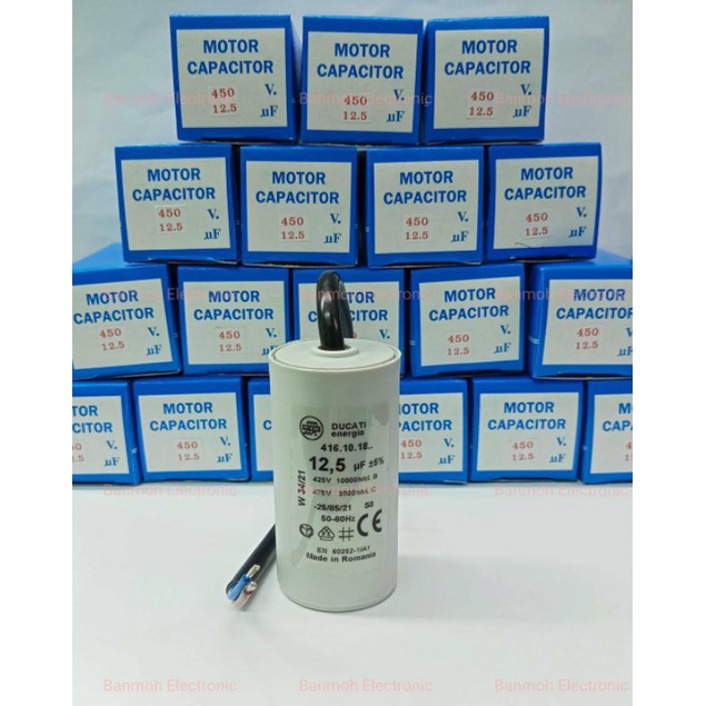 1ชิ้น/12.5UF 450V CAPACITOR MOTOR 12.5uf450v ของแท้เกรดดี100% Made in Romania คาปาซิเตอร์ ...