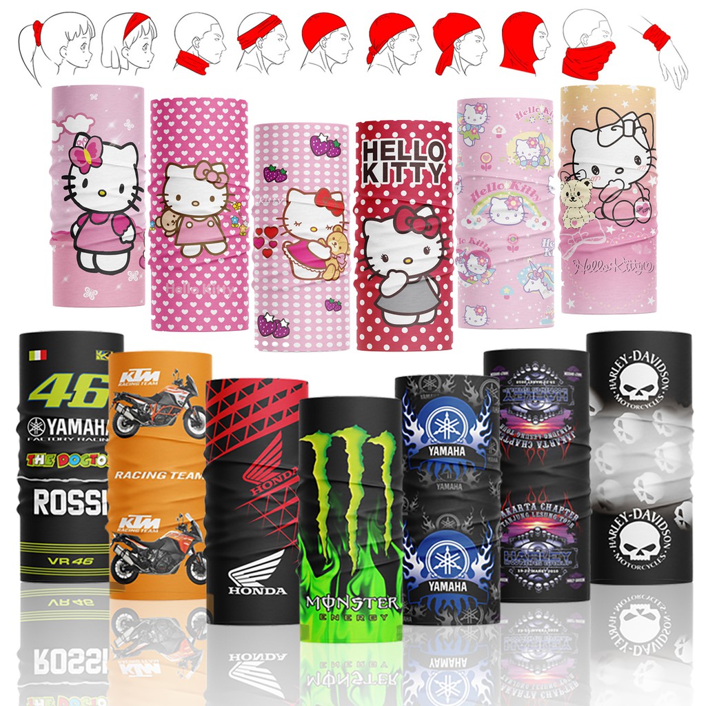 ผ้าพันคอกันลมสําหรับรถจักรยานยนต์ Honda/YAMAHA/Harley/Hello Kitty/KTM ...