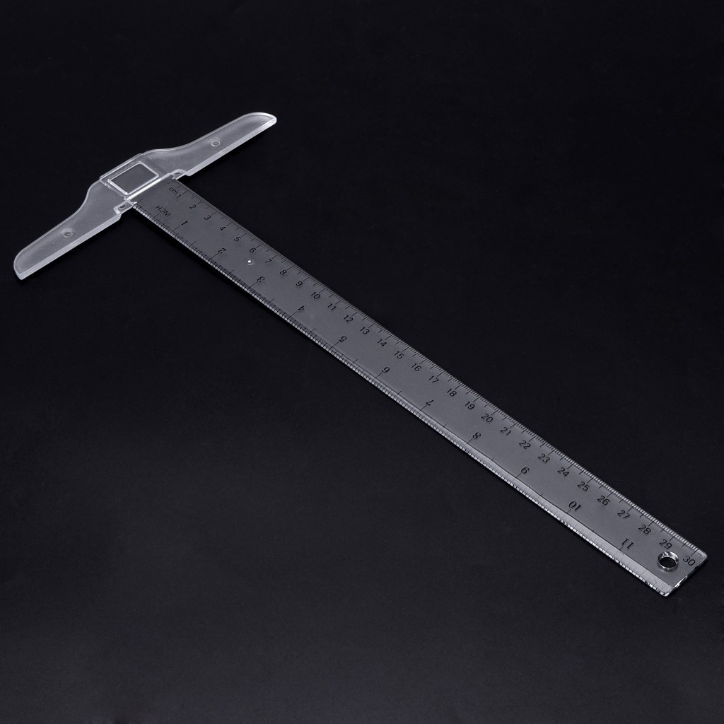 kiss*30cm/12" Plastic T-Square Metric Ruler cm/inch Double Side Scale ...