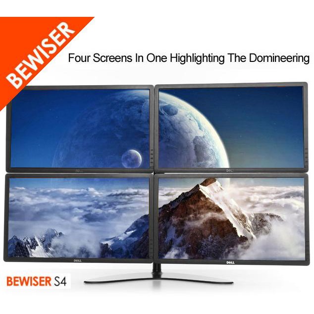 ์NEW! BEWISER รุ่น S4 แท่นขาตั้ง 4 จอมอนิเตอร์ VESA ขนาดจอ 15"-30" ฐาน ...