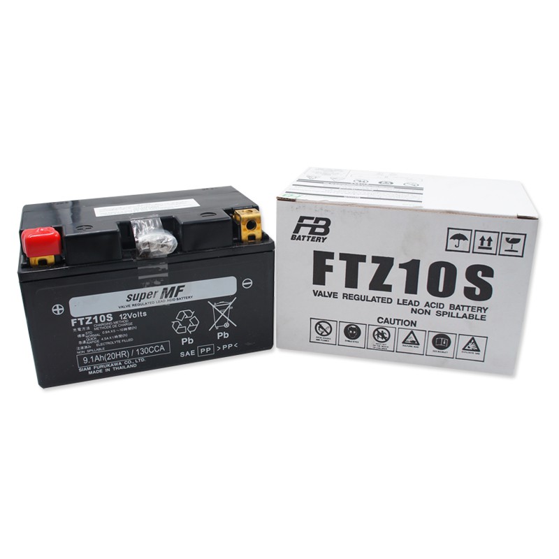 FB แบตเตอรี่ (FTZ-10S) 12V/9.1Ah สำหรับ CB500X, CB650F, CBR1000RR ...
