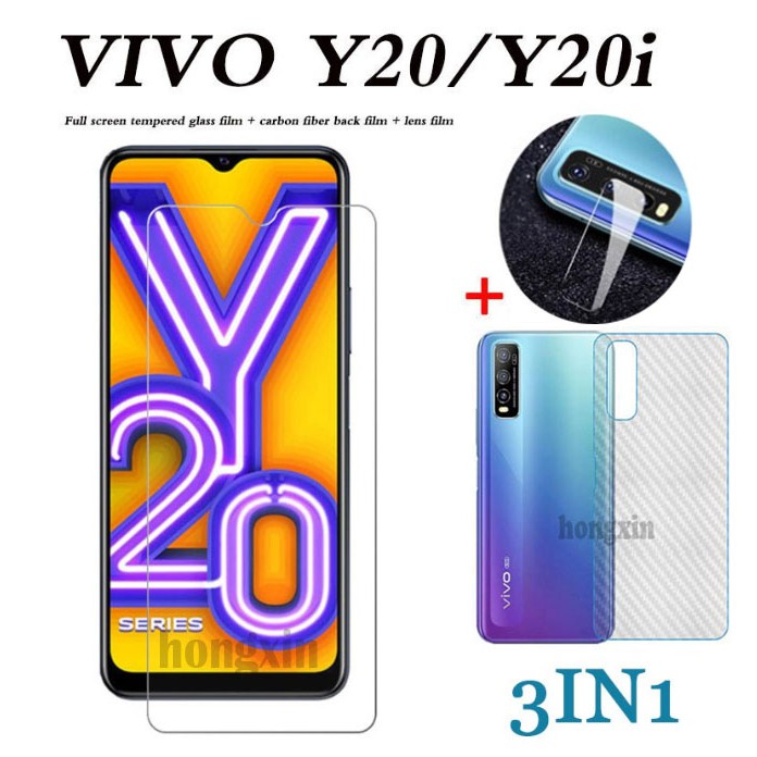 3in1 Vivo Y20i กระจกนิรภัยสําหรับ Vivo Y20s G V21e Y12 Y17 Y15 Y50 Y30 มาตรฐาน Y91i Y95 Y91C Y90 ...