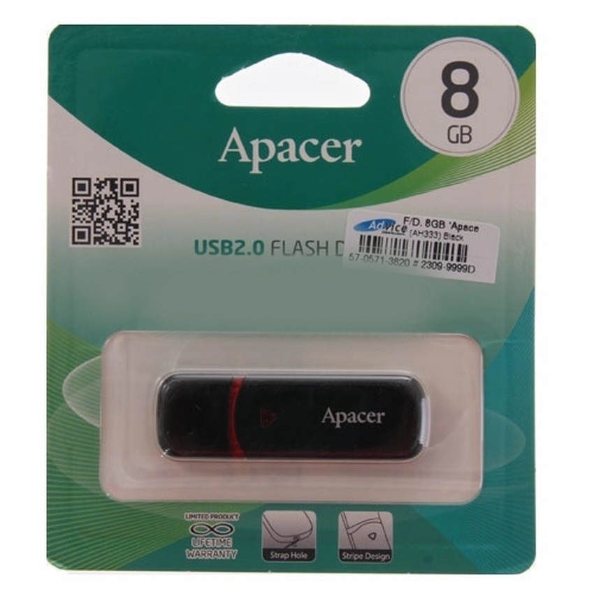 Apacer Flash Drive AH333 8GB (Black) | Shopee Thailand