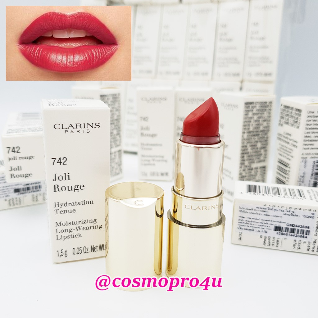 ลิป CLARINS Lipstick Joli Rouge 1.5ml เบอร์ 742 Joli Rouge ลิปสติกคลา ...