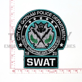 ตัวรีดติดเสื้อ งานปัก ลาย แบทแมน การ์ตูน สัญลักษณ์ ตำรวจ Gotham Police ...