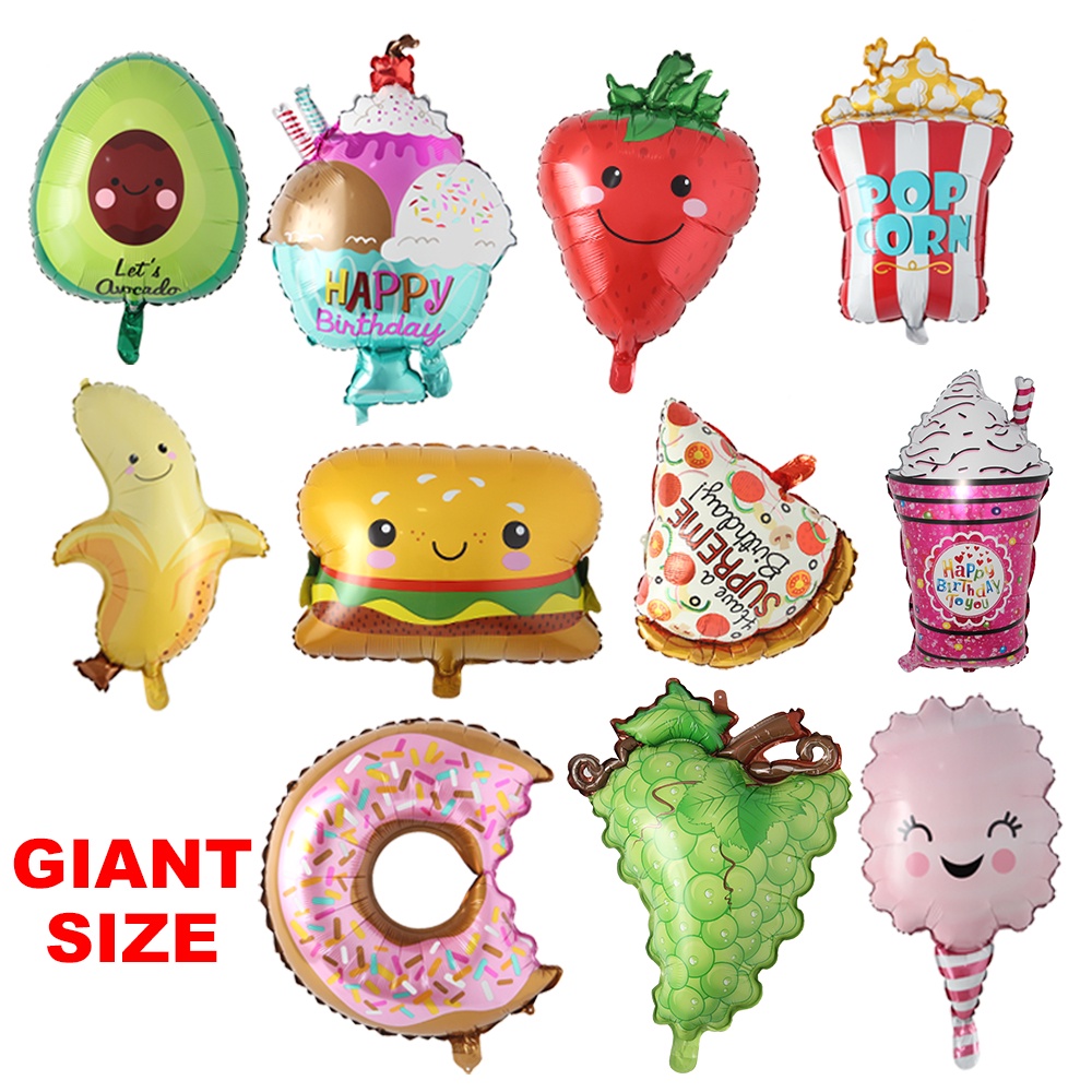 Cartoon big Hamburg ice cream Popcorn cake donut Pizza fruit food ...