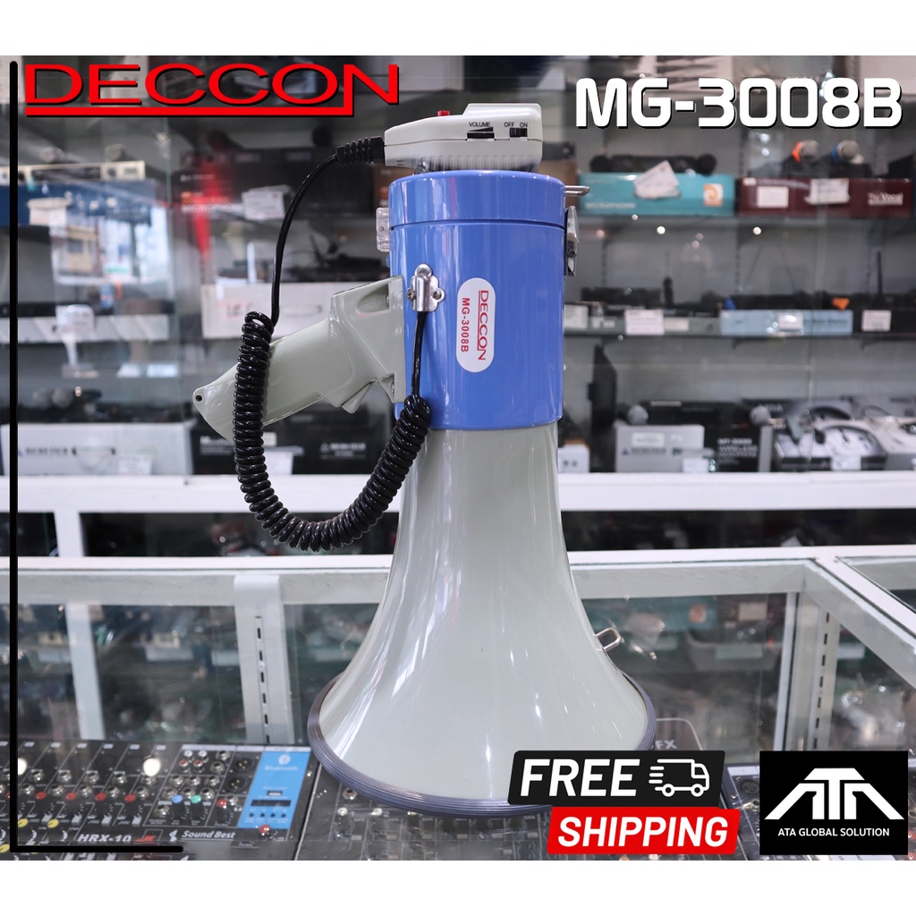 DECCON MG-3008B MEGAPHONE เมกะโฟน โทรโข่งอัดเสียงได้ โทรโข่ง 70วัตต์ 9 ...
