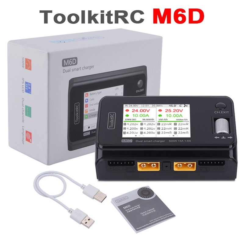 Toolkitrc M6D MINI เครื่องชาร์จอัจฉริยะ DC Dual-Channel 250Wx2 15A ...