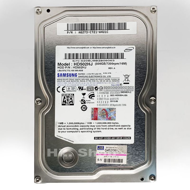 Samsung HD502HJ 500GB 7.2K RPM SATA 3.5" Hard Drive | Shopee Thailand