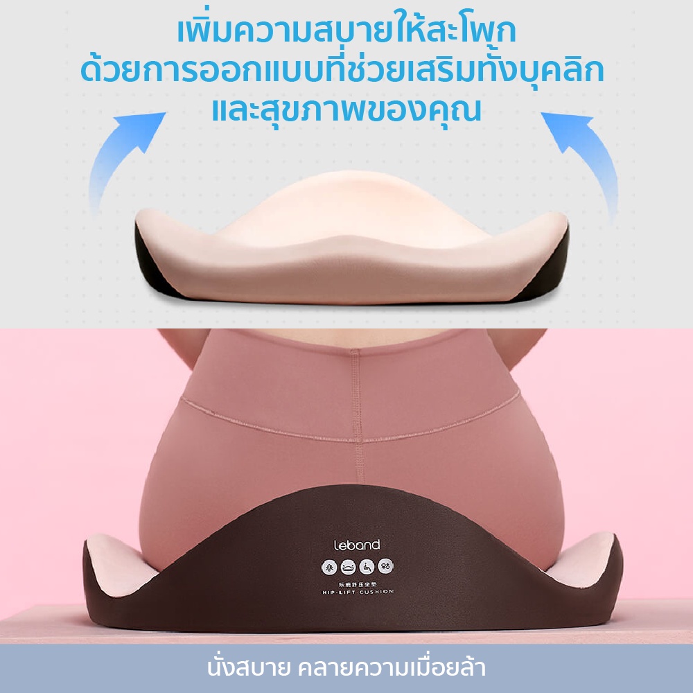 [756บ.โค้ด15MALL55] LERAVAN Leband LBH001 เบาะรองนั่ง เบาะเสริม ออกแบบตามหลักสรีรศาสตร์-30D ...