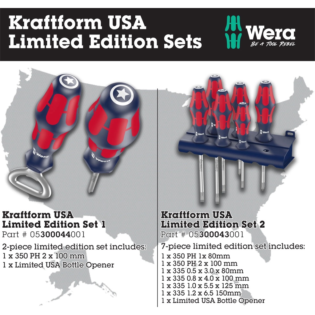 Wera ชุดไขควง,ที่เปิดขวด Kraftform USA Screwdriver Set With Bottle ...