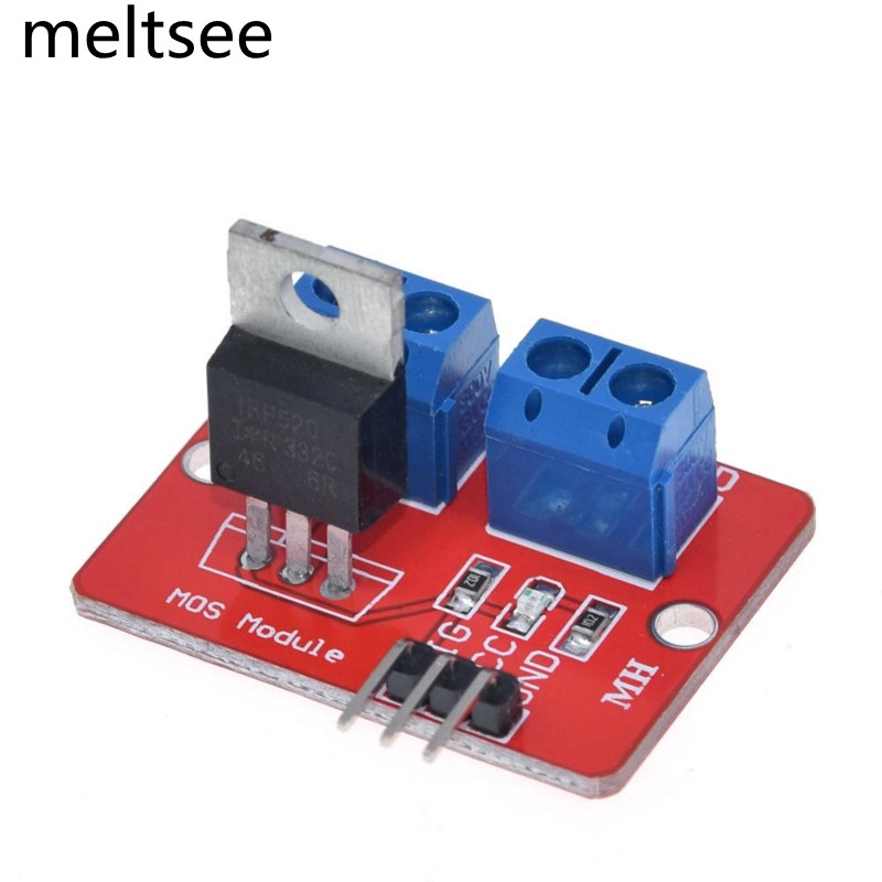 แผ่นบอร์ดโมดูลไดรเวอร์ 0-24 โวลต์ IRF520 irf 520 mos สําหรับ arduino ...