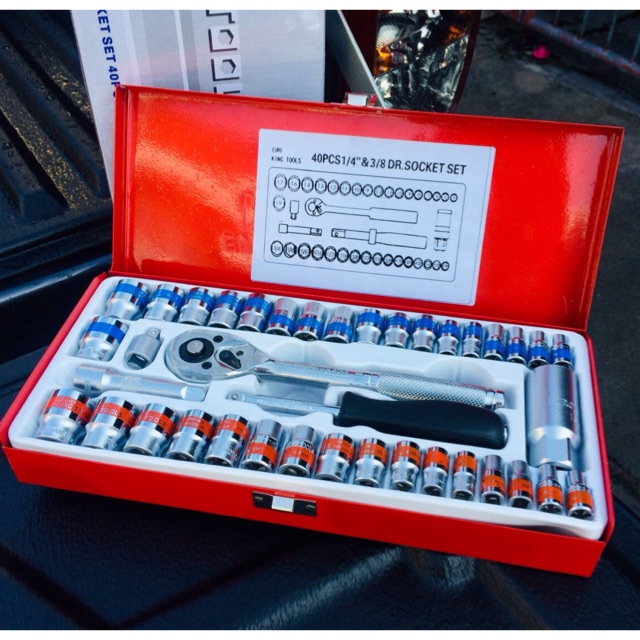 ( ออกใบกำกับภาษีได้ ) บล็อกชุด 1/4”-3/8” 40 ตัวชุด ยี่ห้อ kingtools แท้ 100% | Shopee Thailand