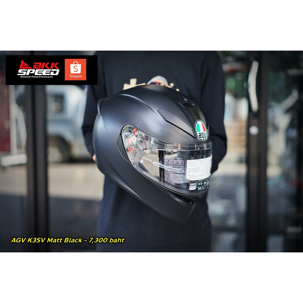AGV K3SV Matt black มีแว่น 2 ชั้น ลอตใหม่ 2022 | Shopee Thailand