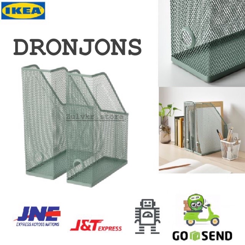 Hijau Ikea NEW DRONJONS Magazine Storage holder/ชุดจัดแฟ้มเหล็ก 2 ชิ้น ...