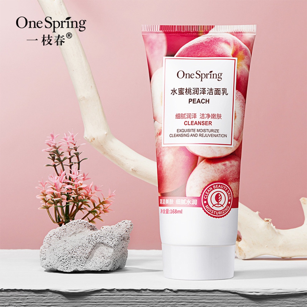 One Spring คลีนเซอร์ โฟมล้างหน้า ขนาด 168ML (4 สุตร ลูกพีช อโวคาโด้ ส้มโอ น้ำนม) โฟมล้างหน้าสูตร ...