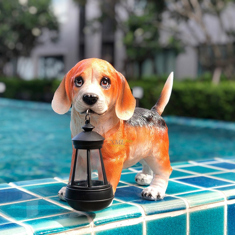ไฟตุ๊กตาโซล่าเซลล์ ประดับสวน Beagle 1 LED (แสง : เหลืองวอมไวท์) โคมไฟ ...