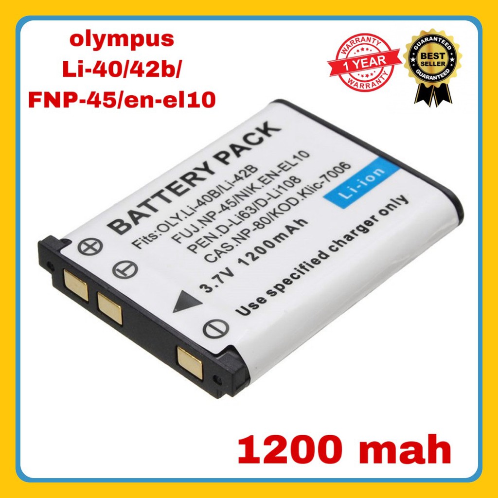 แบตเตอรี่กล้อง Olympus รุ่น LI-40B / Li-42B / FNP-45 /EN-EL10 Camera ...