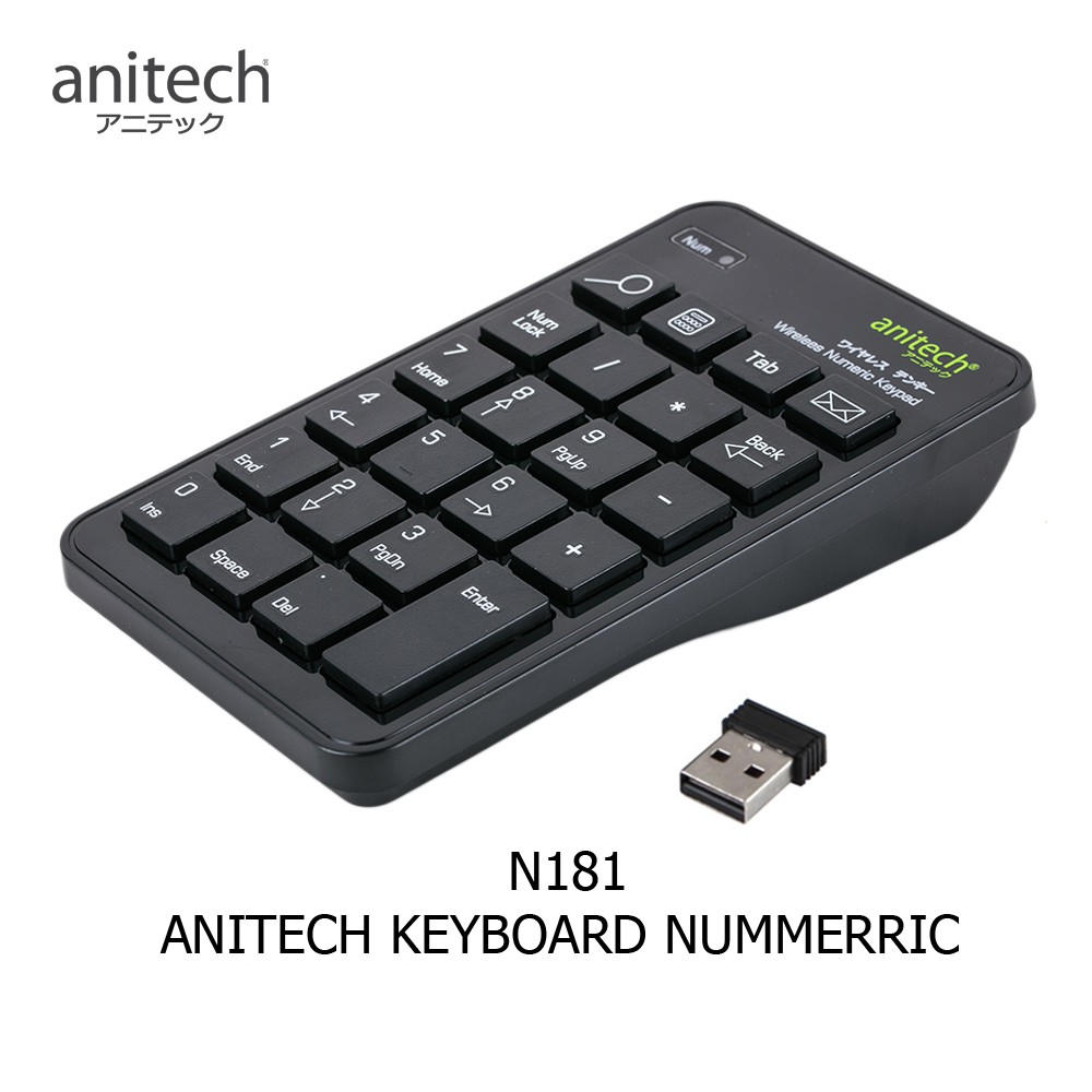 Anitech N185 Wireless Keypad numeric แป้นพิมพ์ตัวเลข คีย์บอร์ดตัวเลข แป้นพิมพ์ คีย์บอร์ด ไร้สาย ...