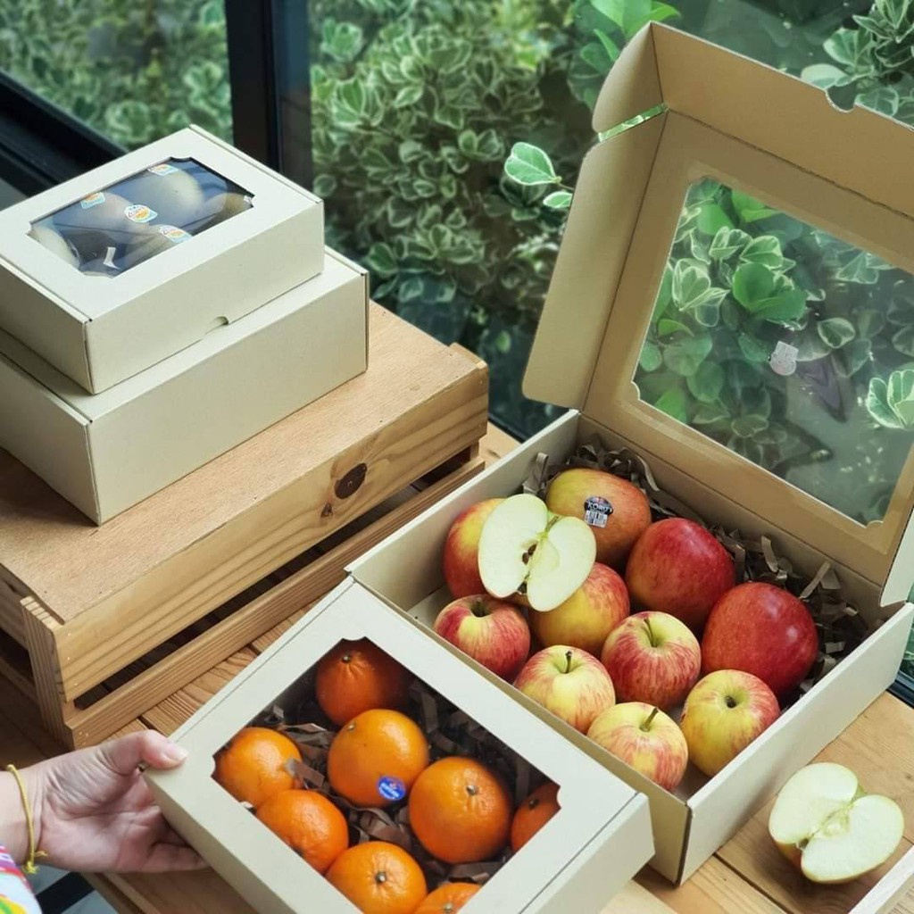 Goodboxpack(10ใบ/แพ็ค)กล่องลูกฟูกเจาะหน้าต่าง ไซส์ S,M,L,XL | Shopee Thailand