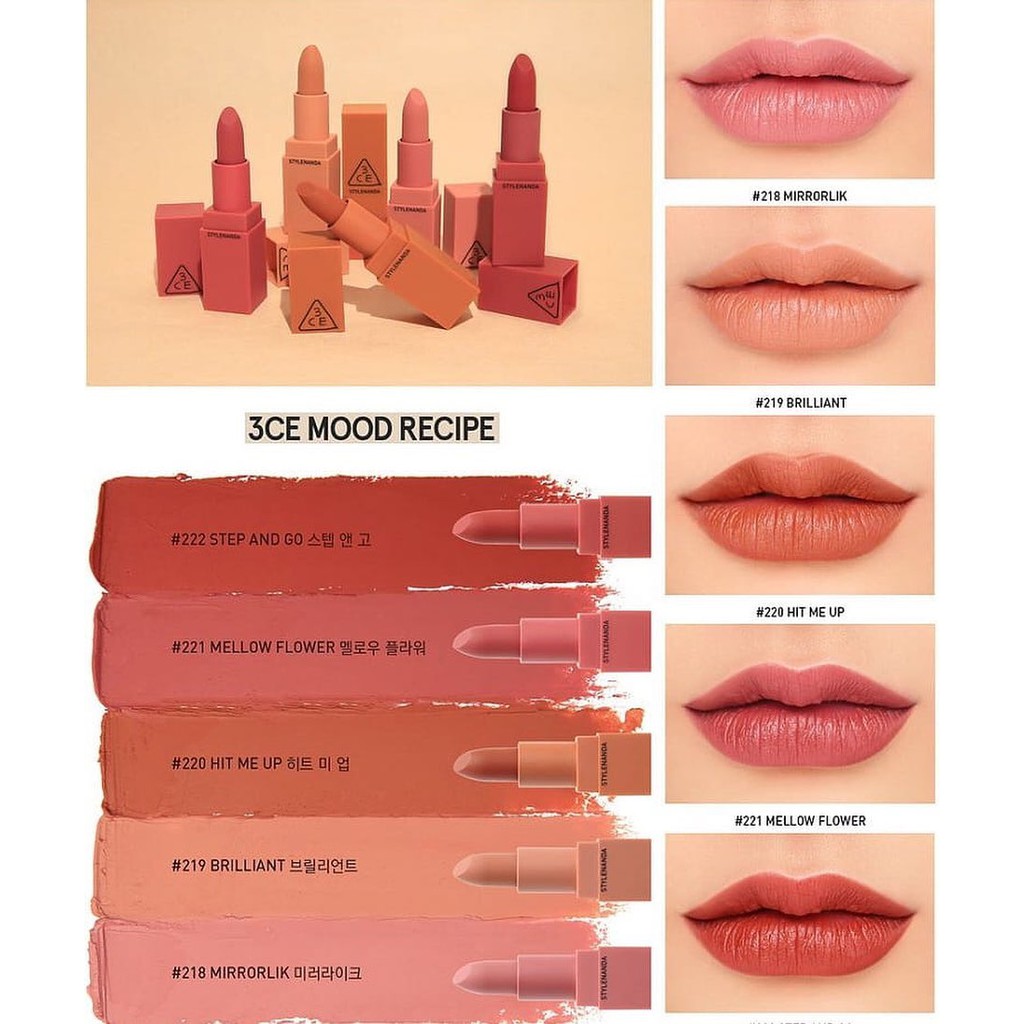 3CE Mood Recipe Matte Lip Color | Shopee Thailand