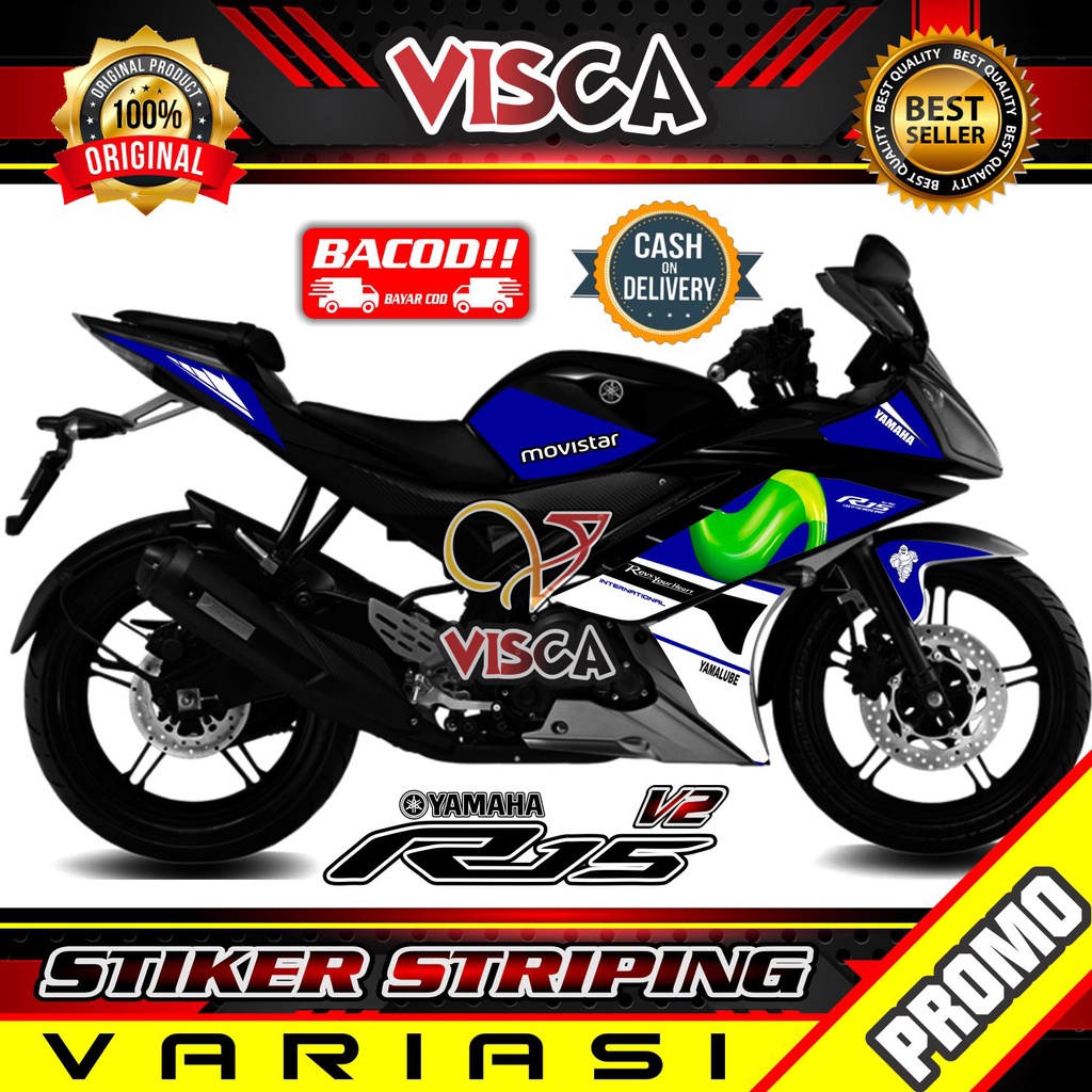 Striping R15 V2 Variation - Yamaha R15 V2 Trim Variation Striping สติก ...