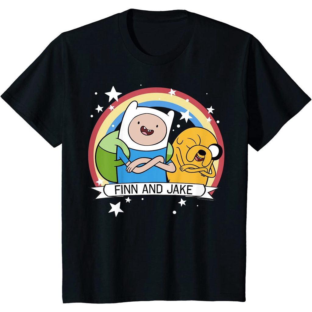 เสื้อยืดผ้าฝ้ายพรีเมี่ยม เสื้อยืด พิมพ์ลาย Cn Adventure Time Finn And ...