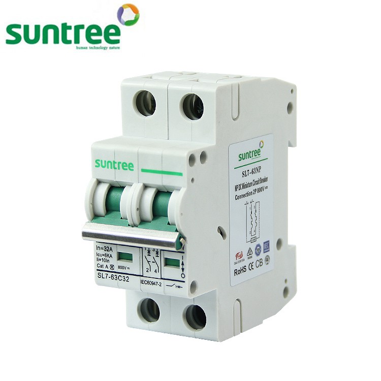 เบรกเกอร์ DC Circuit Breaker SL7-63 2P 550V 16A/20A Polarity | Shopee Thailand