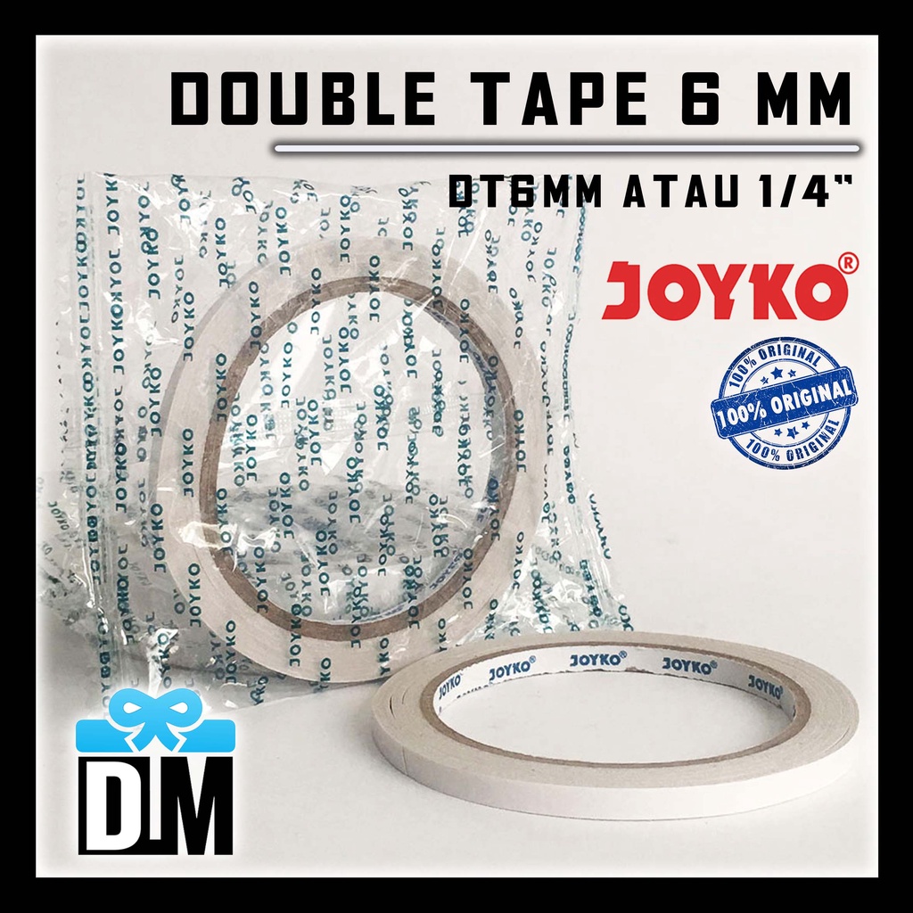 Joyko Double Tape ขนาดเล็ก 6 มม. 1/4 หรือ 0.25 นิ้ว DT6 MM ฉนวนกันความ ...
