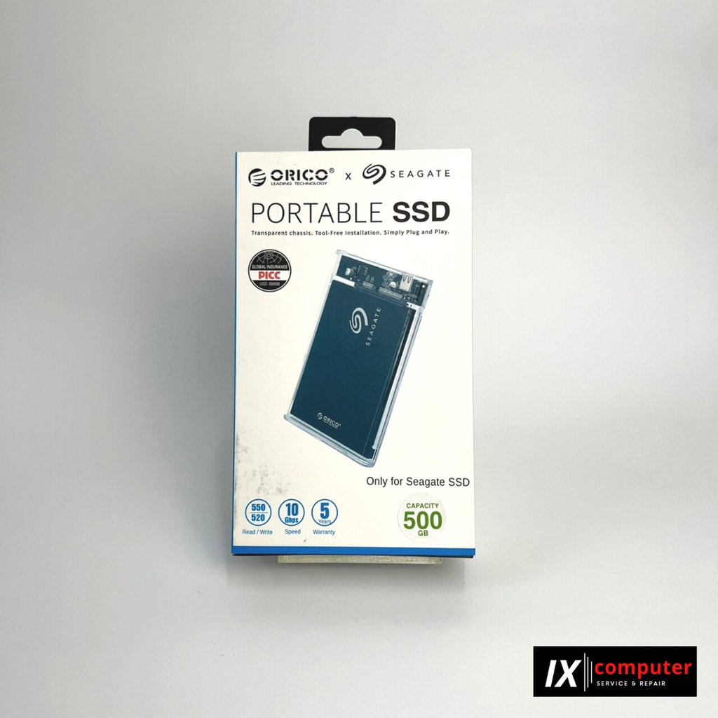 เอ็กซ์เทอนัล เอสเอสดี External SSD Orico X Seagate 500GB | Shopee Thailand