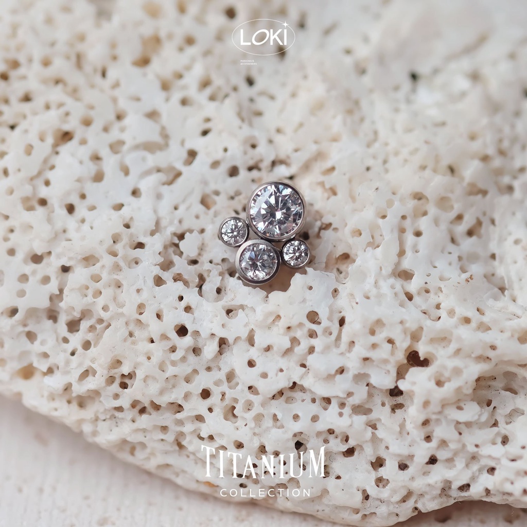 ต่างหู Astm มาตรฐาน F136 Titanium 4 STONE | Shopee Thailand