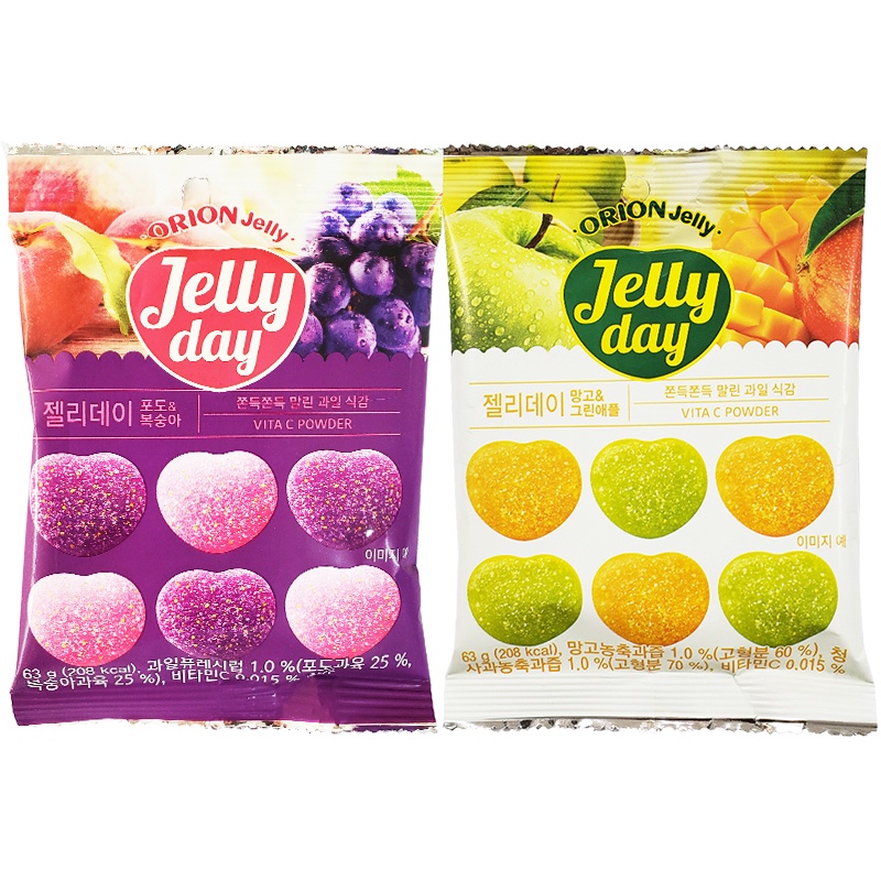 Orion Jelly day เยลลี่วิตามินซี พีช+องุ่น, แอปเปิล+มะม่วง 63g | Shopee ...