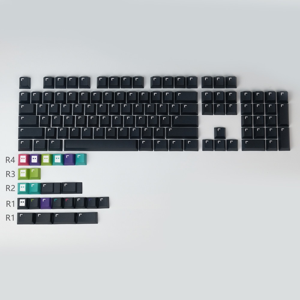 GMK black pixel word keycaps, 128 คีย์ keycaps Cherry Profile DYE-SUB ...