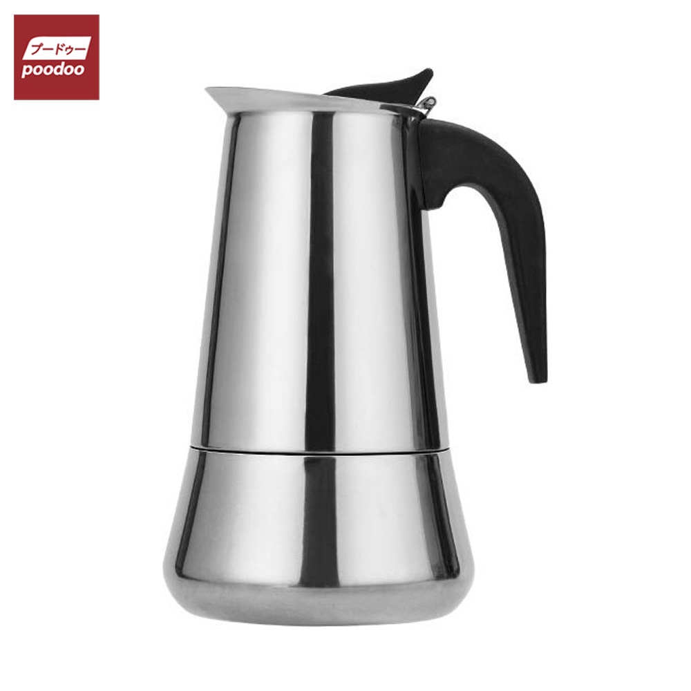 Moka Pot รุ่นสแตนเลส กาต้มกาแฟสด แบบพกพา เครื่องชงกาแฟแรงดัน ขนาด 4 / 6 ถ้วย | Shopee Thailand