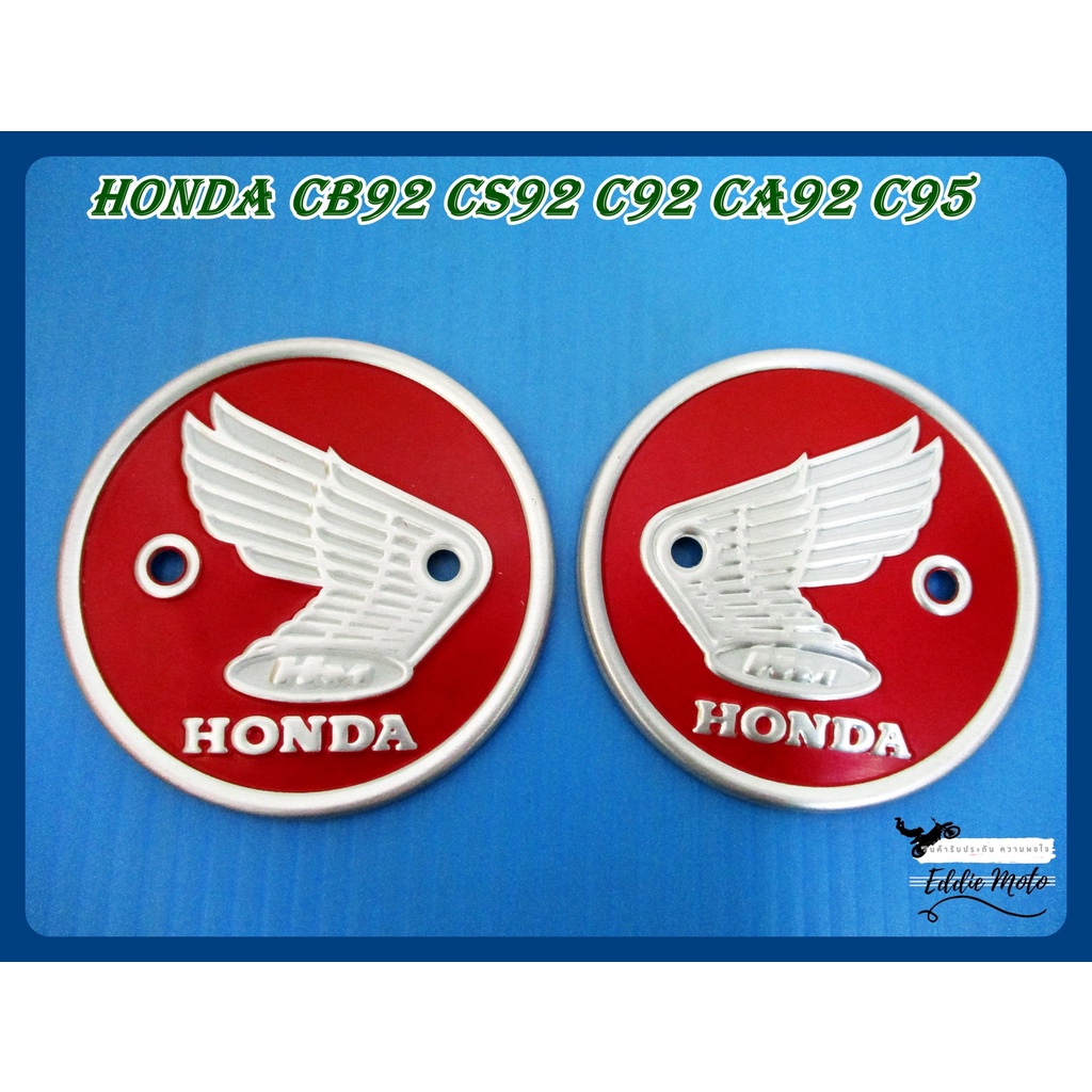 SIDE FUEL TANK "RED" EMBLEM Fit For HONDA CB92 CS92 C92 CA92 C95 CA95 ...