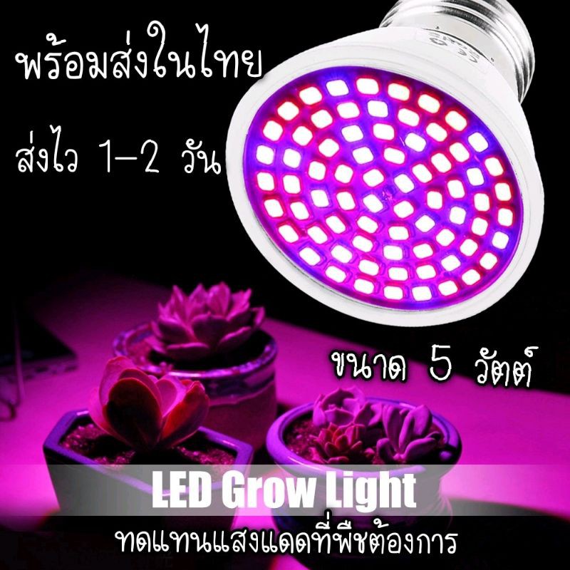 พร้อมส่งในไทย หลอดไฟปลูกต้นไม้ 72 และ 80 LED Grow Light (Full Spectrum) 5 W | Shopee Thailand