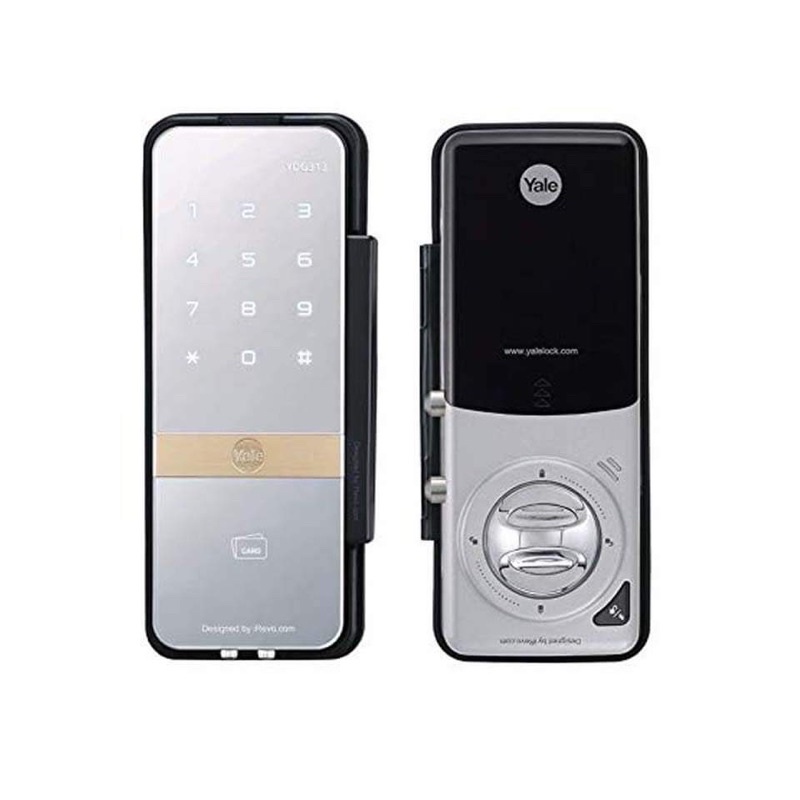 เยลดิจิตอลล็อคหน้าจอกระจกเงา YALE YDG313 Glass Door Lim Lockสำหรับประตู ...