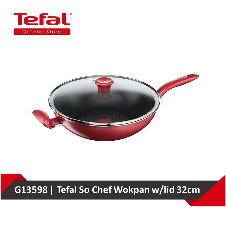ข้อเสนอพิเศษ Tefal So Chef Wokpan w/lid 32cm G13598 | Shopee Thailand
