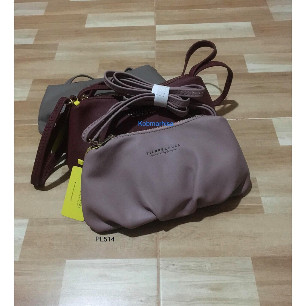 PIERRE LOUES กระเป๋าะพายข้างซิป หนังนิ่ม 2สาย (PL514-13) มือ 1 | Shopee ...