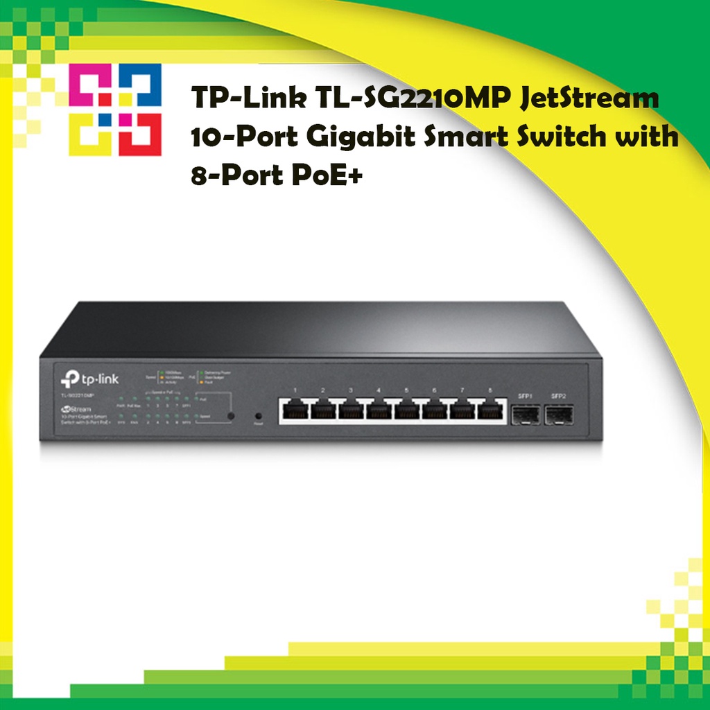 TP-LINK TL-SG2210MP JetStream 10-Port Gigabit Smart Switch with 8-Port PoE+ | Shopee Thailand
