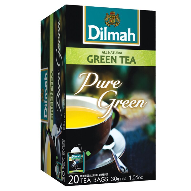 ชาเขียว เพียวกรีน 1.5 กรัม (กล่อง20ซอง) ดิลมา Pure Green Tea 1.5 grams ...