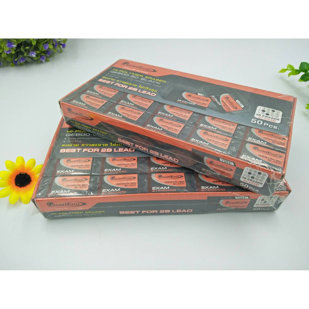 ควอนตั้ม ยางลบแท่ง คิวอี600-50 สีดำ (1BOX/50PCS.) | Shopee Thailand
